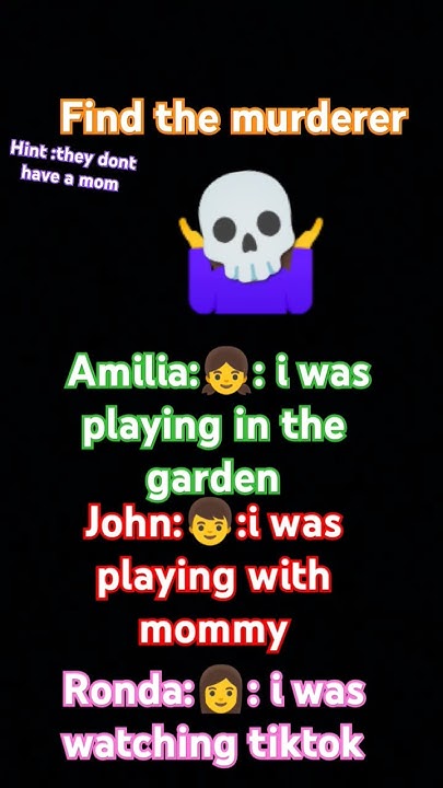 find the murderer - YouTube