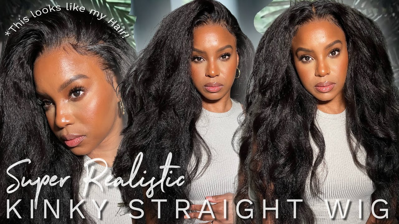 REALISTIC HAIRLINE! *DETAILED* KINKY STRAIGHT WIG INSTALL! | JULIA HAIR | ALWAYSAMEERA - YouTube