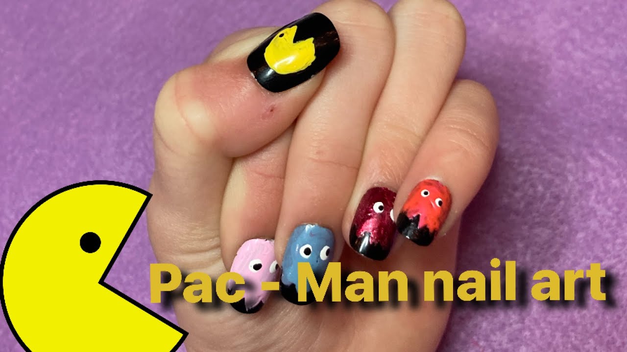 Pac - Man Nail Art Tutorial - YouTube