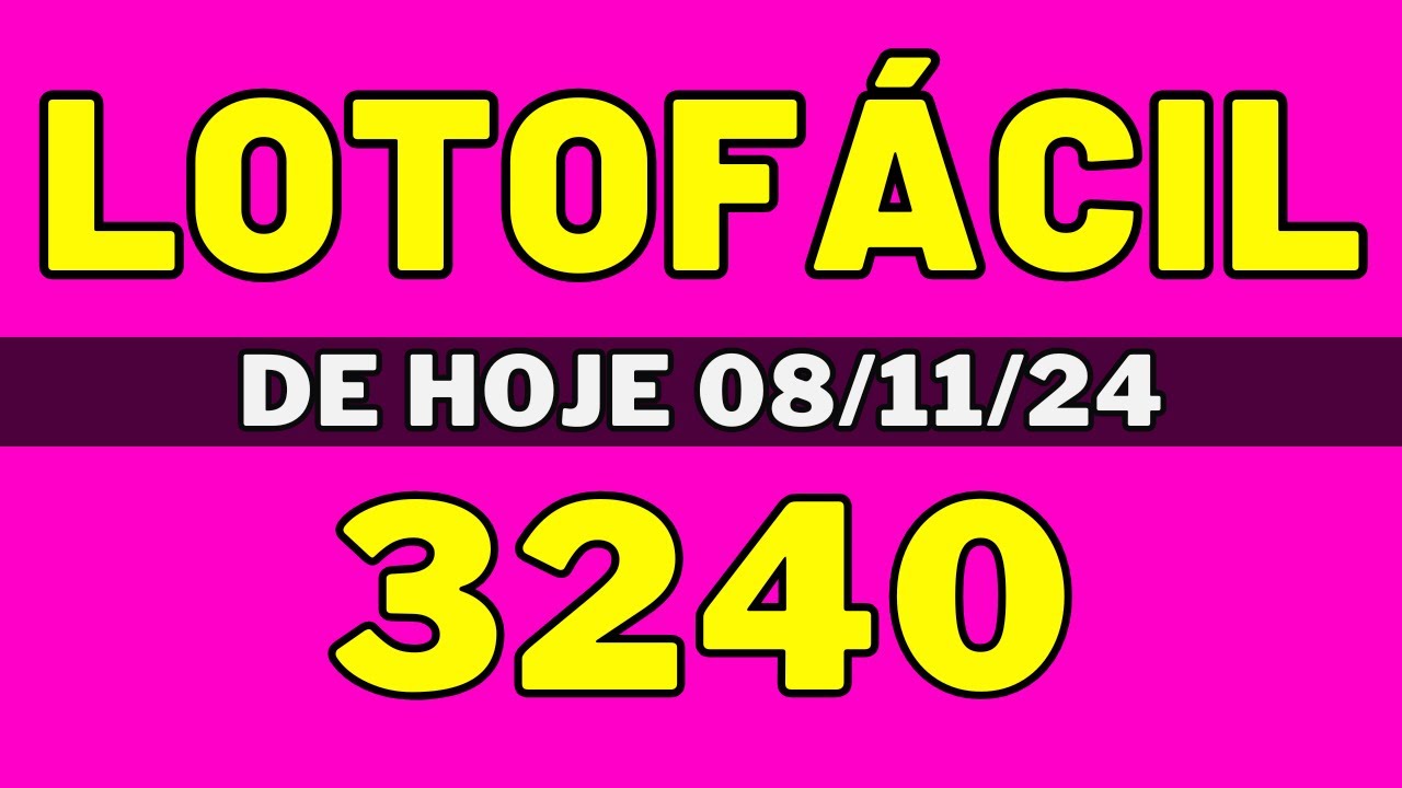 🍀Lotofácil 3240 – Resultado da lotofácil de hoje 3240 (08-11-24) - YouTube