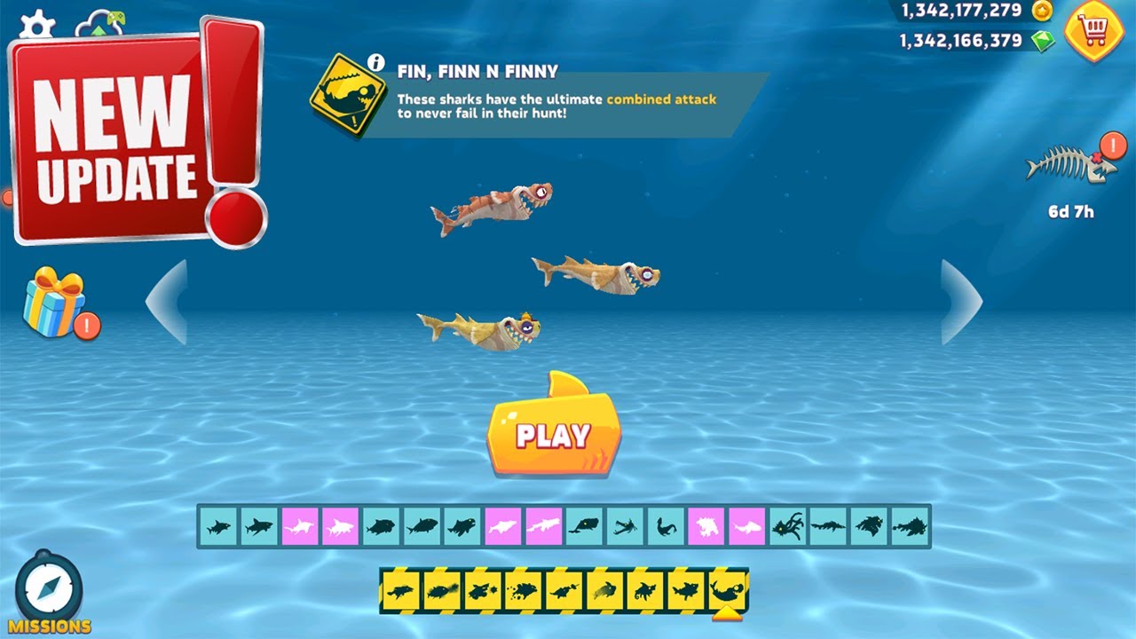 Hungry Shark Evolution - Fin, Finn n Finny - New Special Shark Unlocked ...