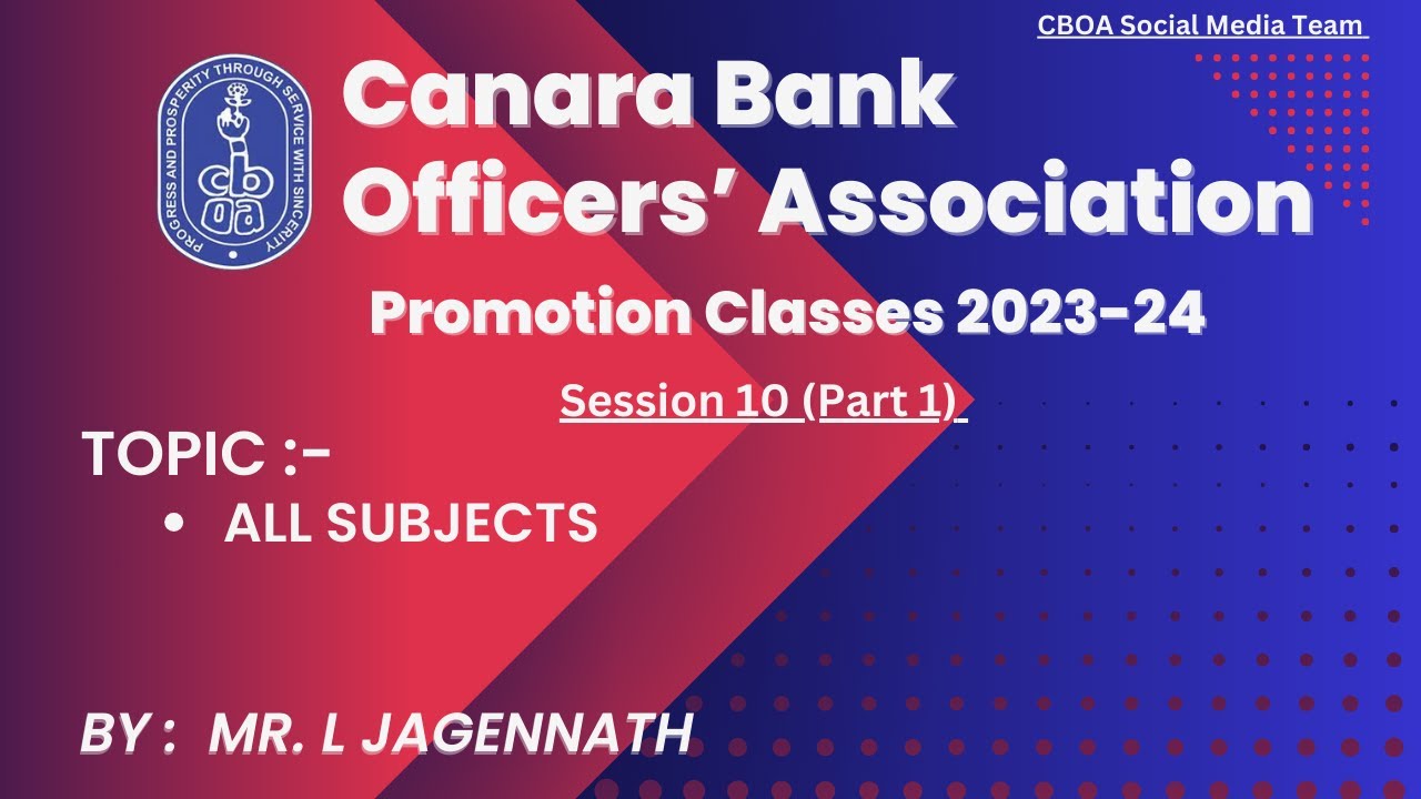 CBOA PROMOTION CLASS 2024 | Mr L Jagennath | 011123 PART 1 - YouTube