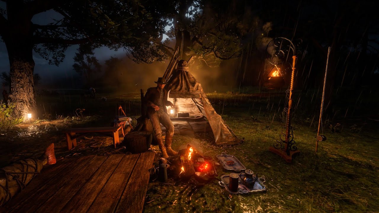 Arthur Morgan’s Cozy Campfire & Beer | 3.5 Hours of Ultimate ASMR ...