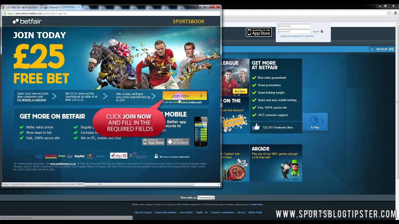 Betfair Sign-up Tutorial by SportsBlogTipster.com - YouTube