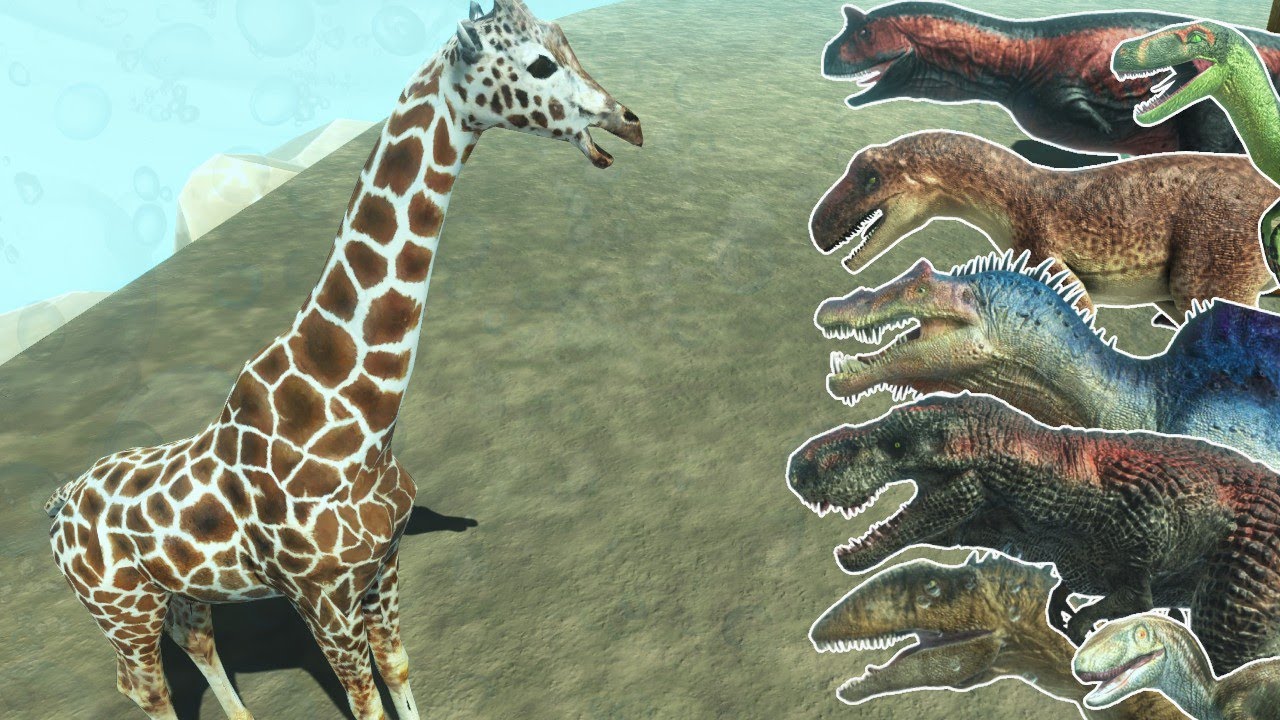 Girafe VS ALL DINOSAURS - ANIMAL REVOLT BATTLE SIMULATOR - YouTube