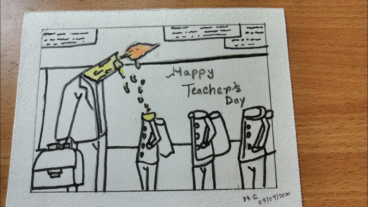 Teacher day drawing/Sacrifice of a Teacher/Happy teacher's day/drawing ...