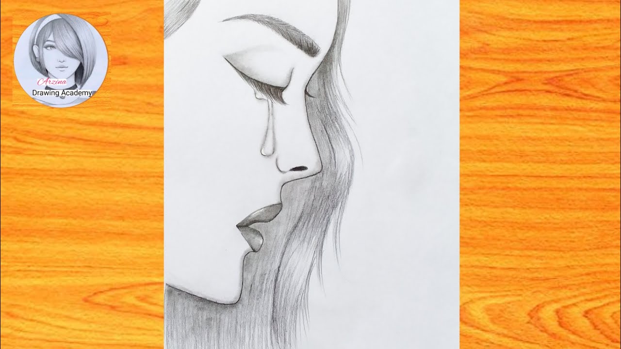 How to draw a sad girl -step by step || pencil sketch tutorial || art ...