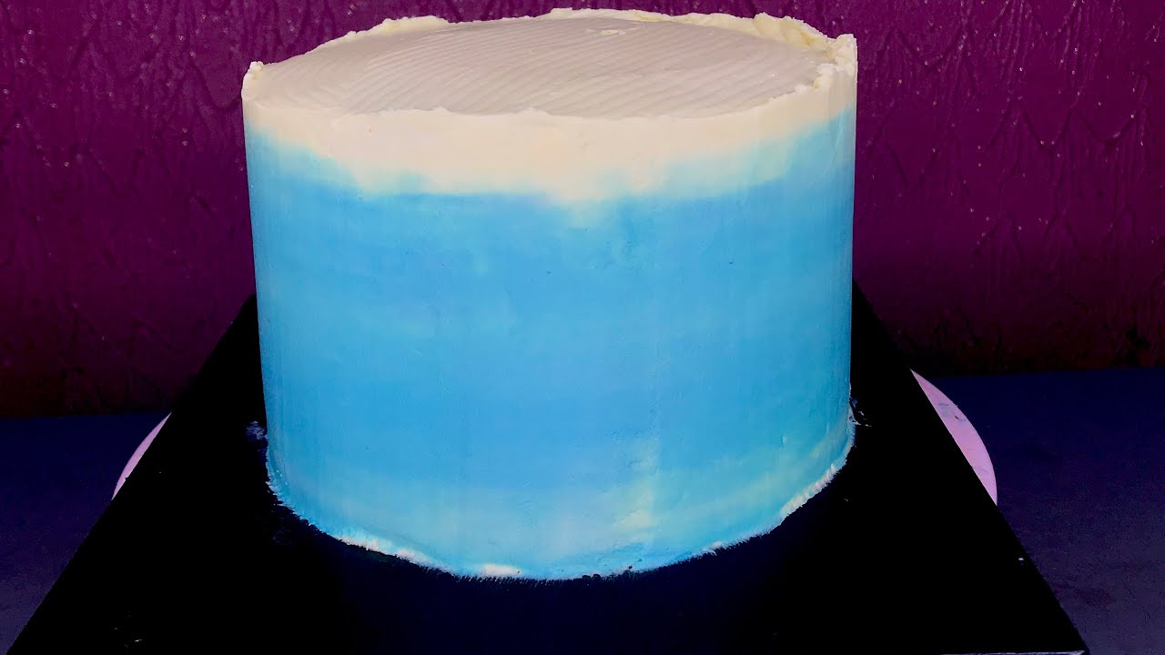 HOW TO MAKE MARBLE BUTTERCREAM CAKE/SKY EFFECT CAKE/CAKE DECORATING FOR ...