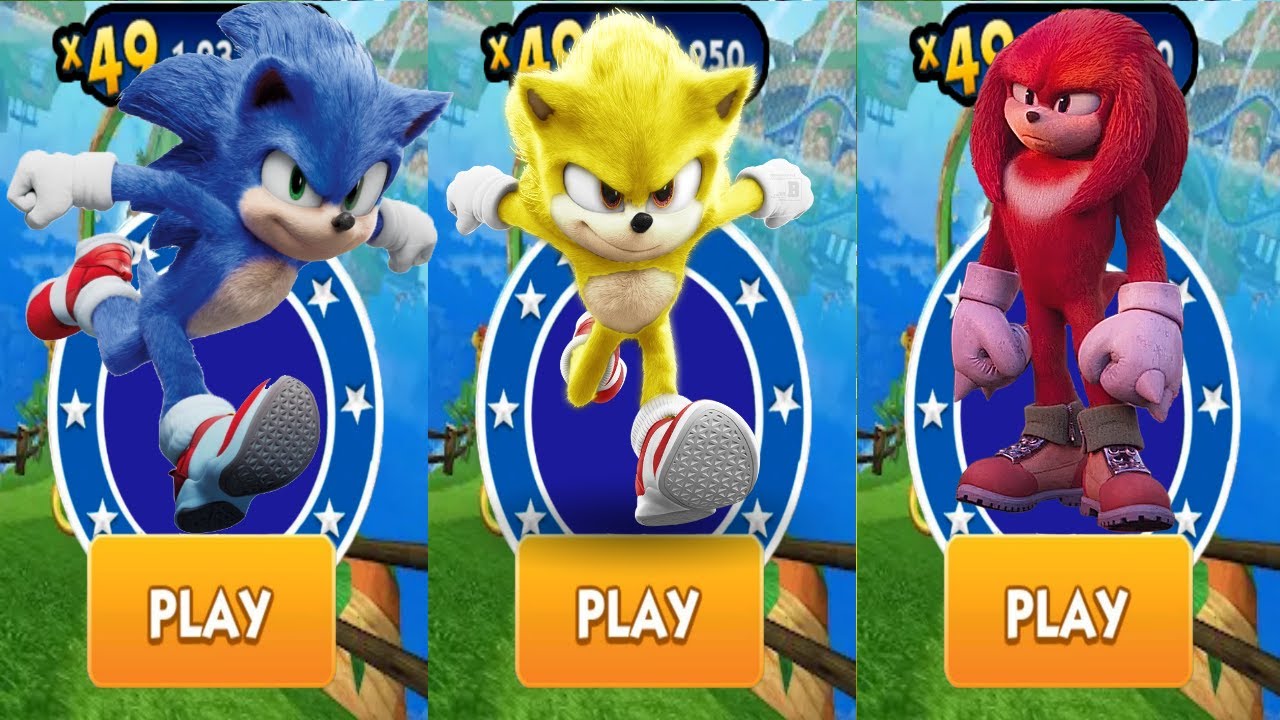 Movie Sonic vs Movie Knuckles vs Movie Super Sonic defeat All Bosses ...