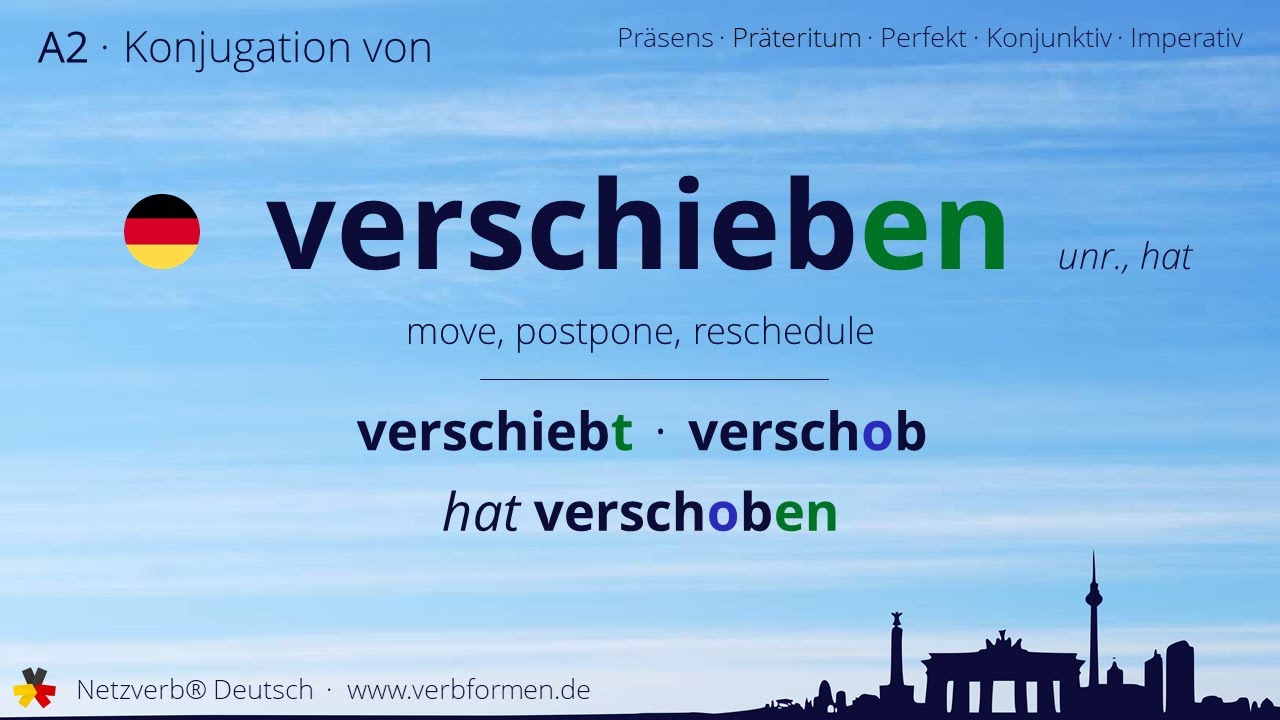 Konjugation des Verb „verschieben“ - alle Zeitformen lernen, Übersetzung, Tutorial - YouTube