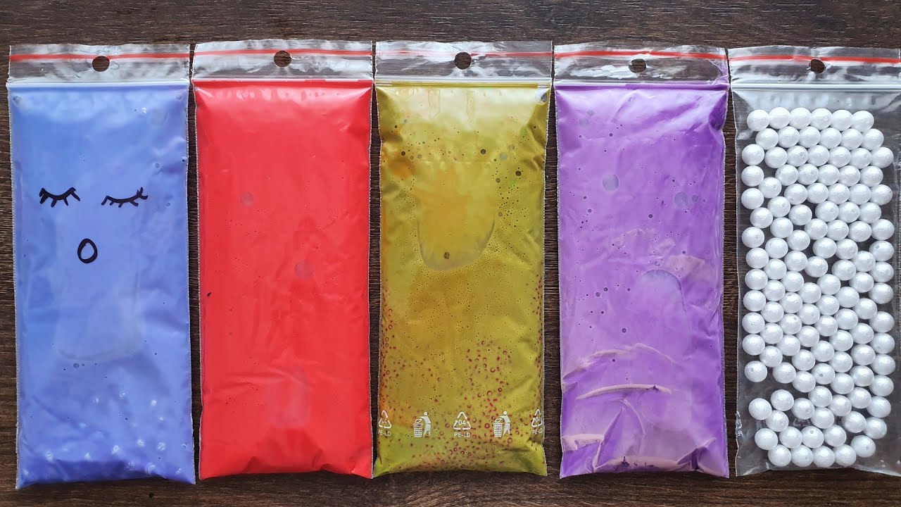 Making Slime With Funny Bags Satisfying Slime Video - YouTube