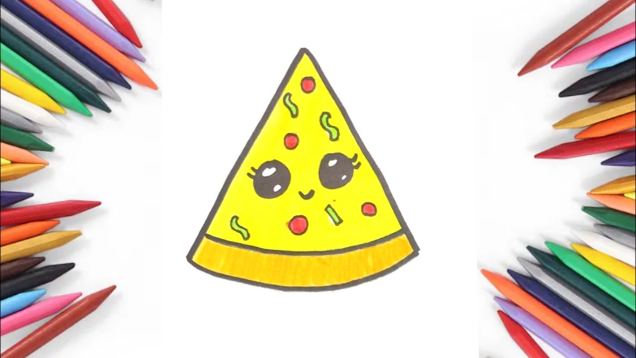 How to Draw Pizza easy for kids | Pizza Piece Drawing for kids | Easy ...