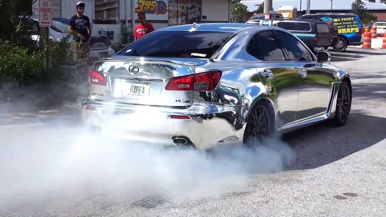 LEXUS IS F Chrome Burnout - YouTube