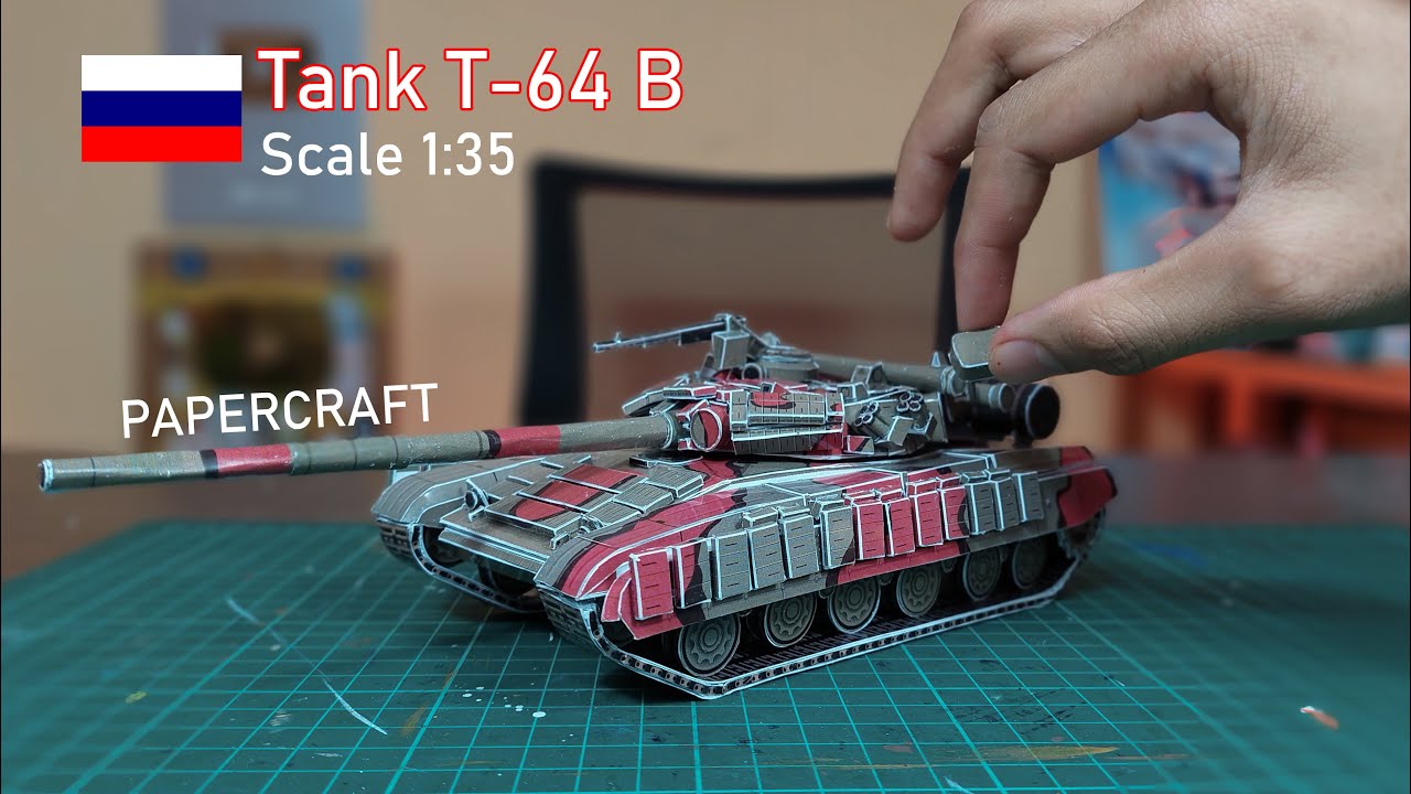 T-64 B Tank Papercraft | paper model - YouTube