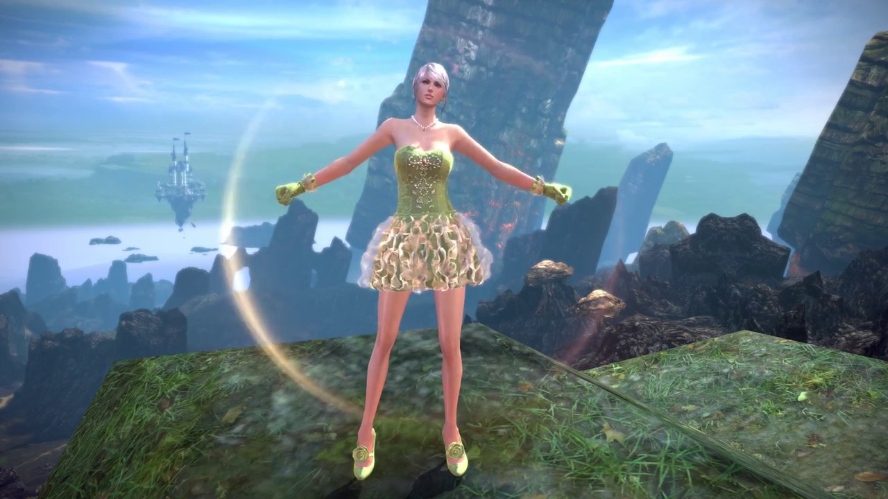 TERA - Human Female - Dyeable Swan Dress - YouTube