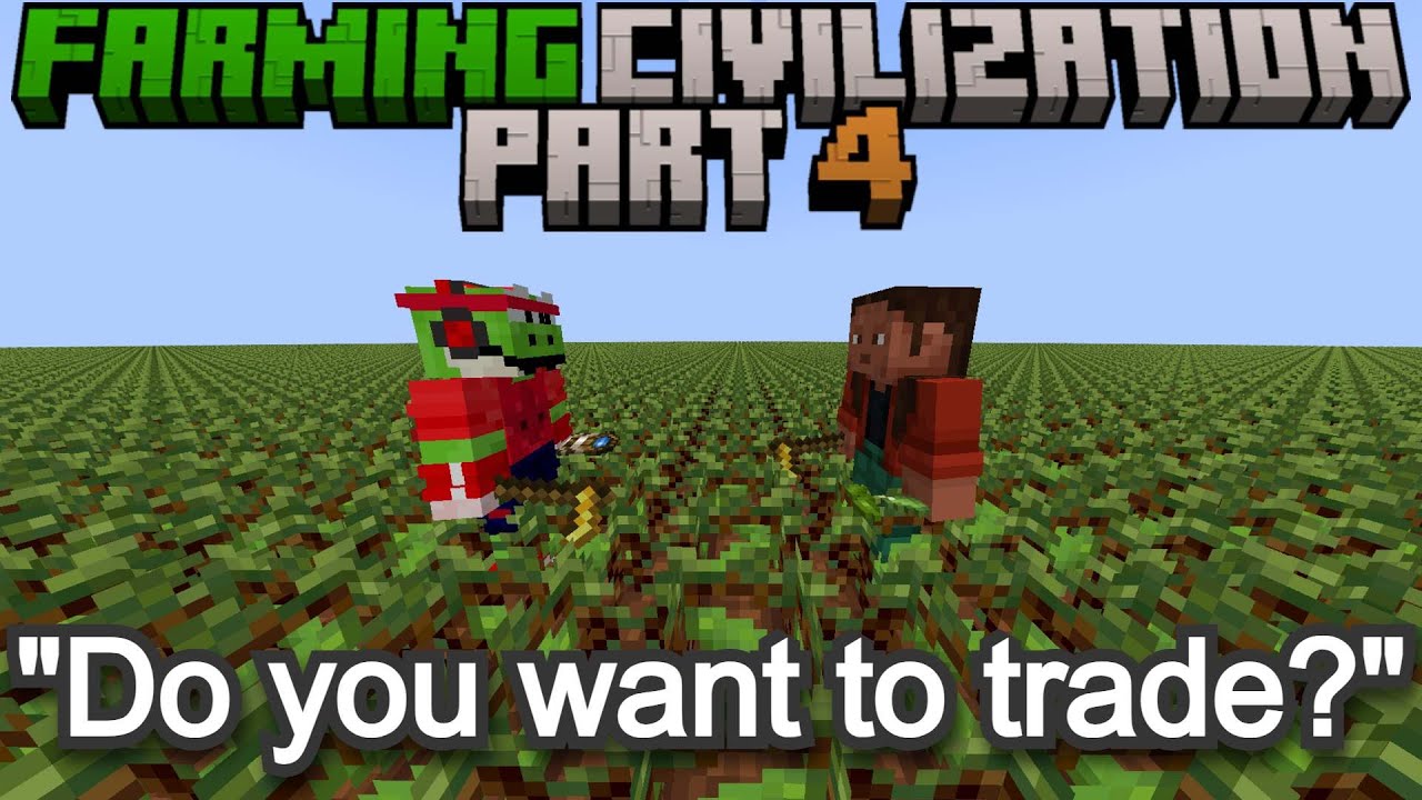 Minecraft but I trade in FARMING CIVLIZATION - YouTube