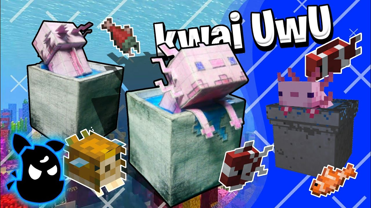 como hacer al ajolote en cubeta de Minecraft | papercraft ️ danielmx ️ ...