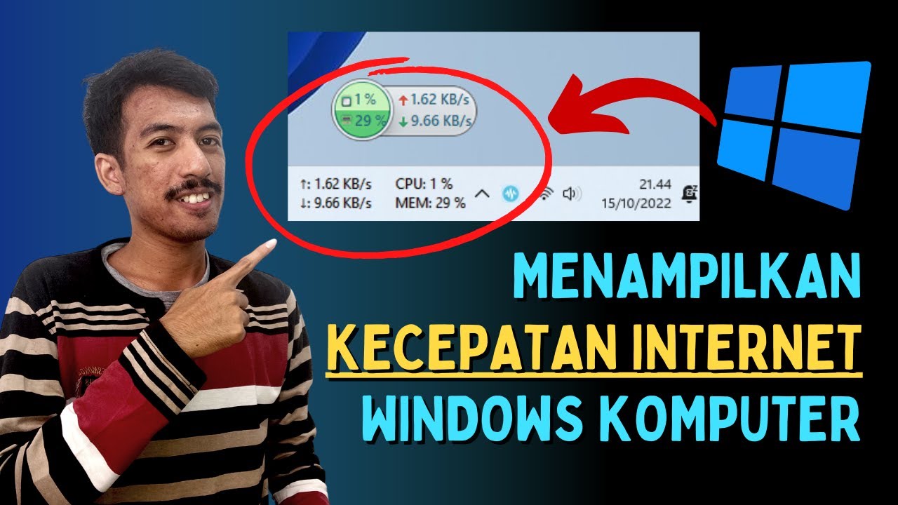 Cara Menampilkan Kecepatan Internet Windows 11 - Speed Traffic Monitor - YouTube