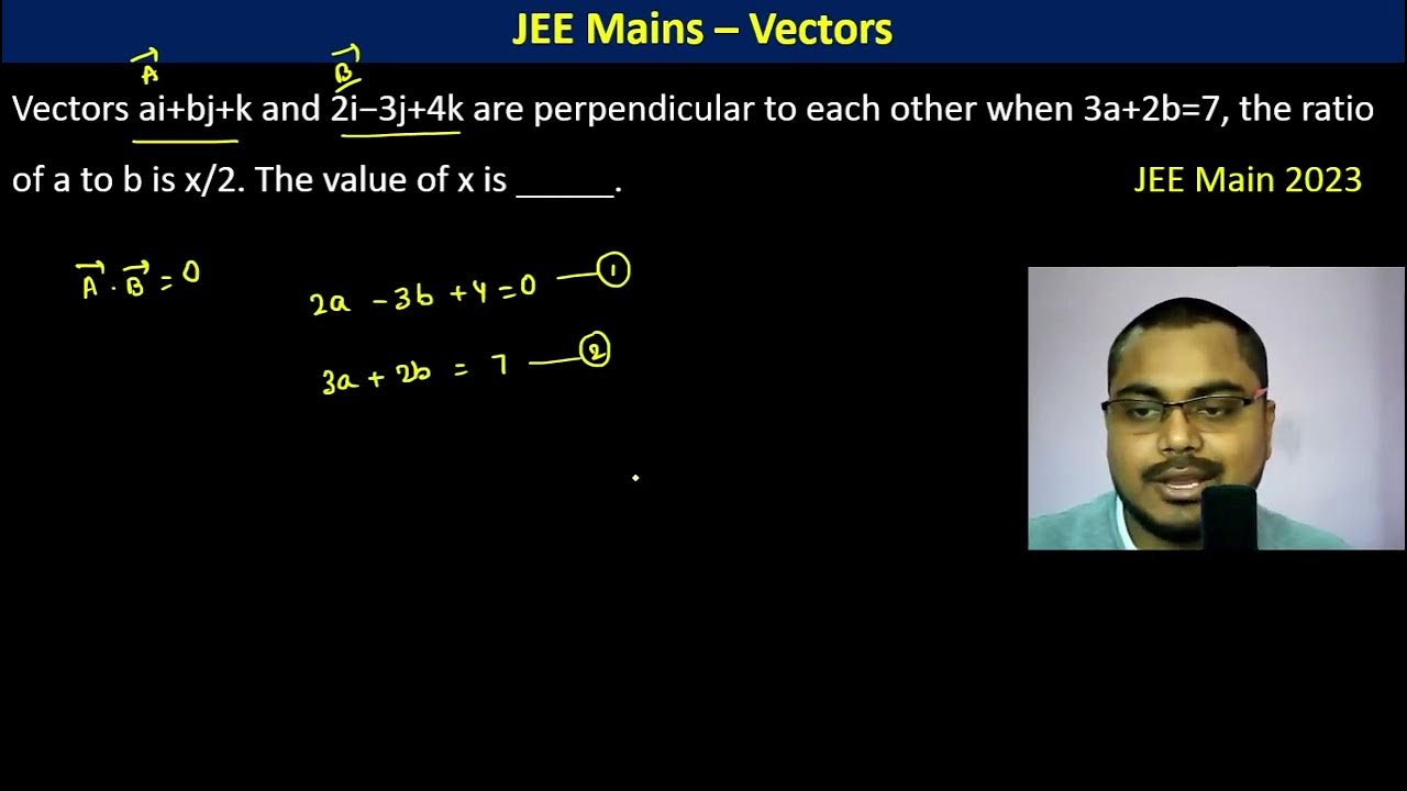 Vectors ai+bj+k and 2i−3j+4k are perpendicular to each other when 3a+2b ...