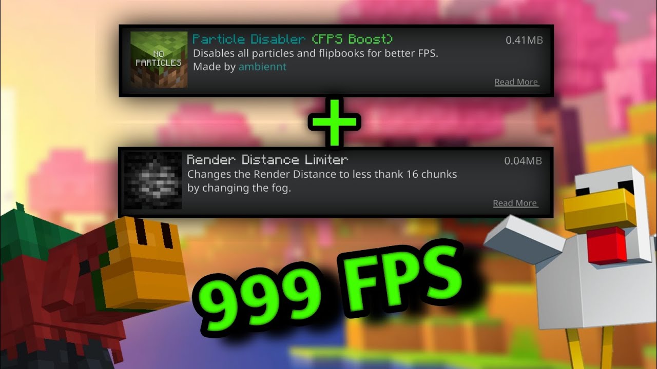Top 2 resource packs that can boost FPS in minecraft bedrock 1.20 - YouTube