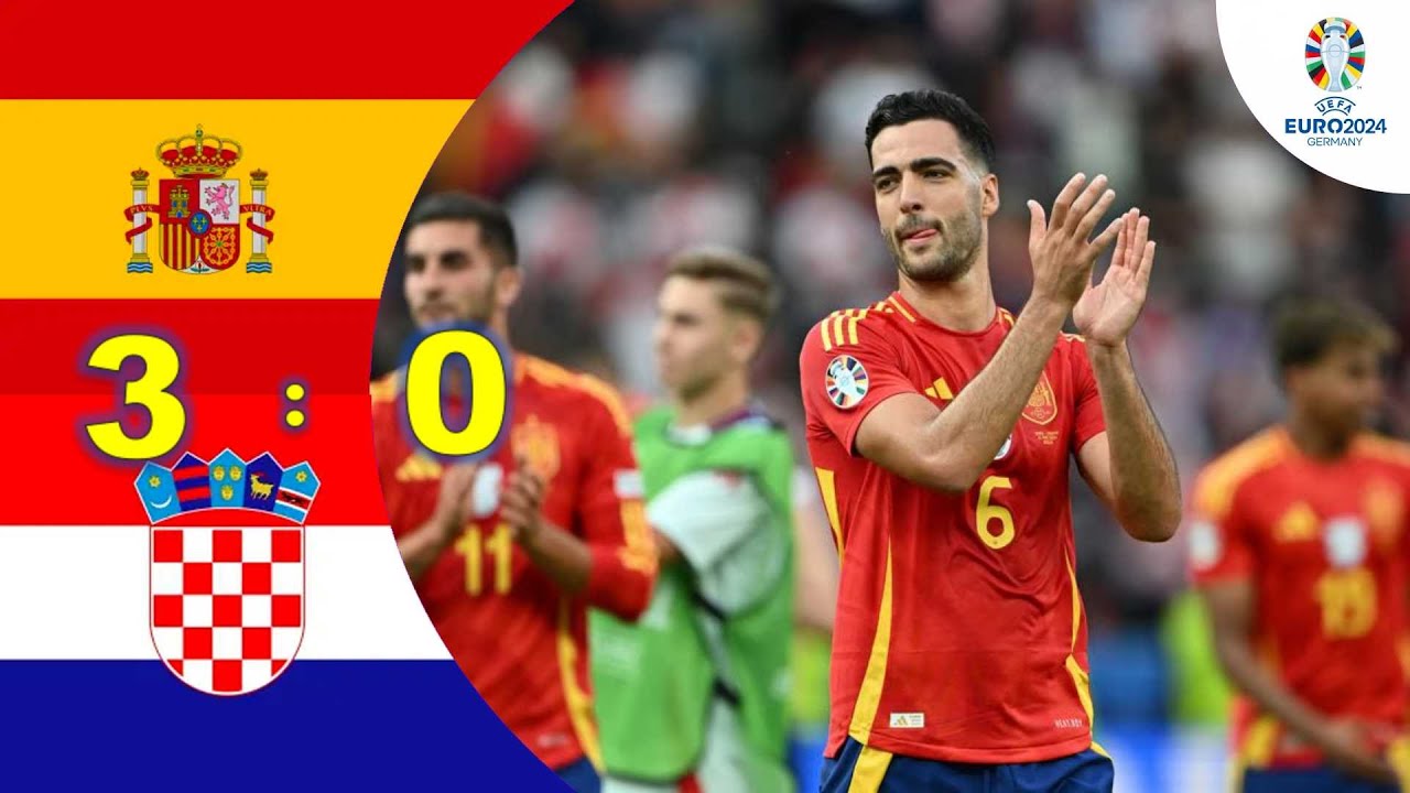Spain vs Croatia 3-0 Highlights Goals | UEFA EURO 2024 - YouTube