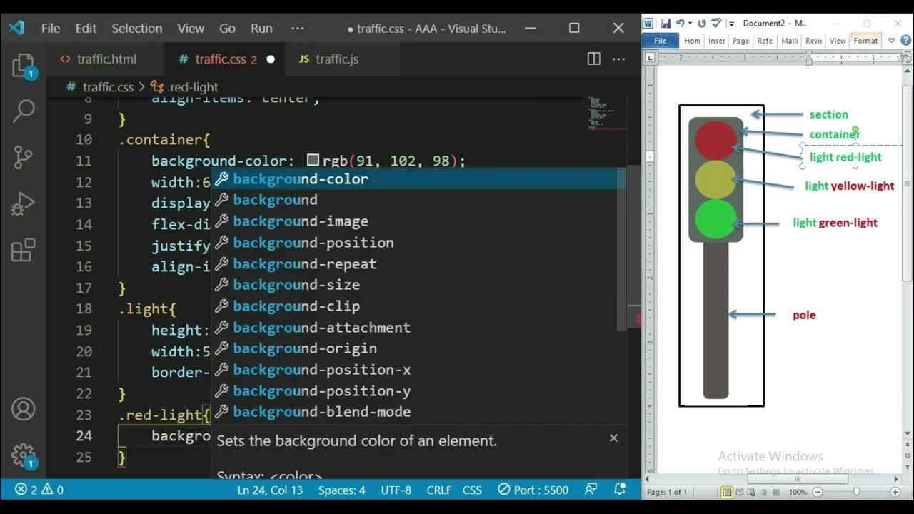 How to design a traffic light with html and css - YouTube