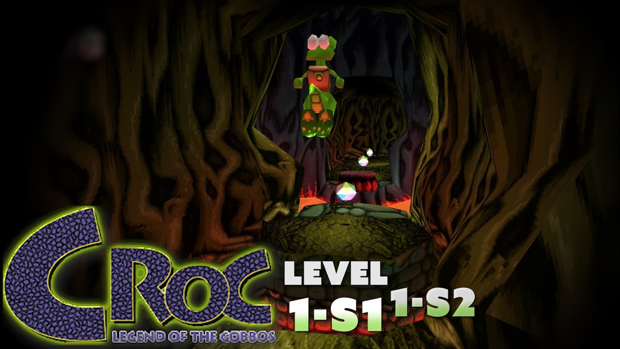 New Playthrough, Croc - Level 1-S1, 1-S2: Volcano Secret Levels - YouTube