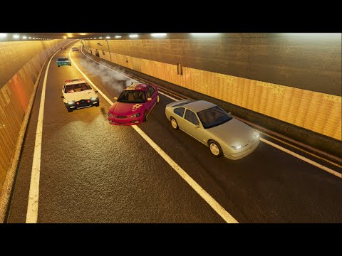 Racing through traffic on Tokyo's Shuto Expressway - BeamNG - YouTube