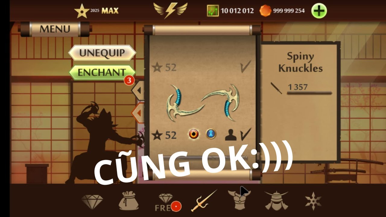 shadow fight 2 - DÙNG CÂY spiny knuckles ĐÁNH MAY VÀ TITAN -ĂN HÀNH SẮP ...