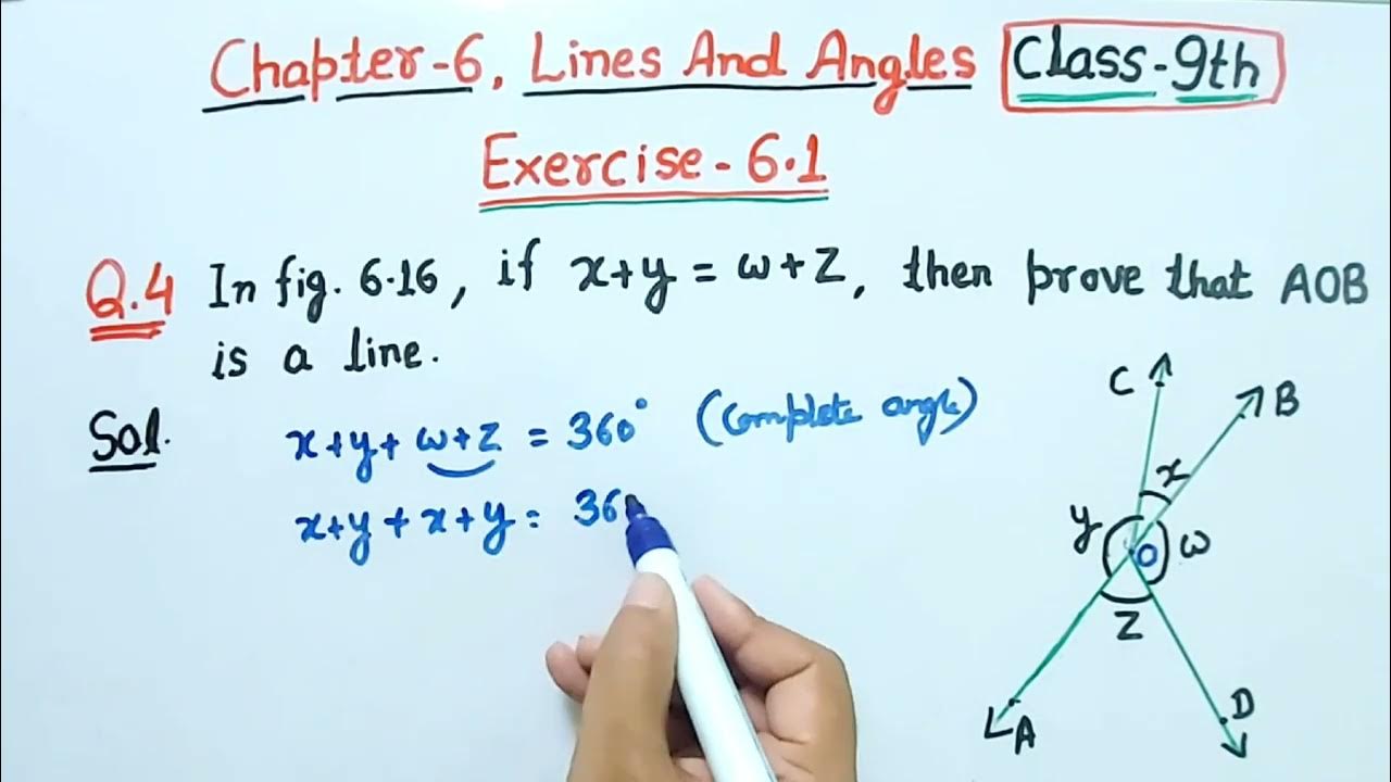 Ex 6.1 Q4 class 9 Maths NCERT | Class 9th Maths chapter 6 Lines and angles exercise 6.1 Question ...
