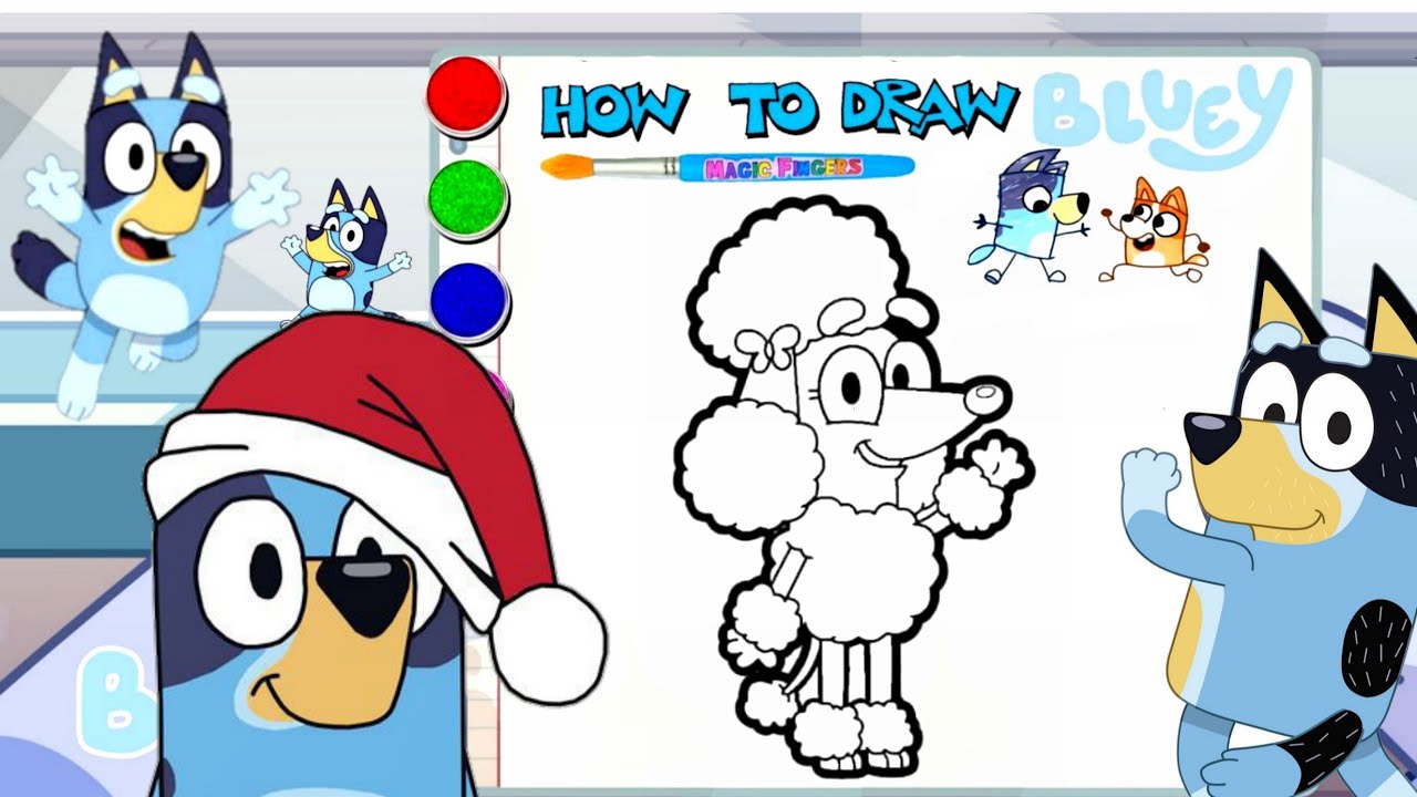 How to draw bluey & bingo 😱 | drawing cartoon characters for kids ...