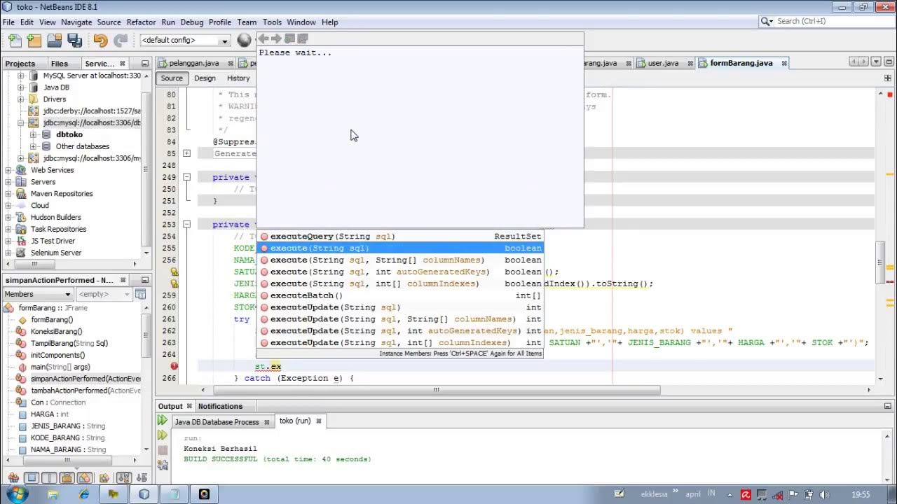Cara menyimpan data ke database dengan java netbeans - YouTube