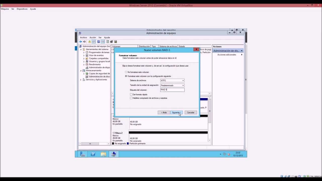 Creación de RAID 5 en Windows Server 2012 - YouTube