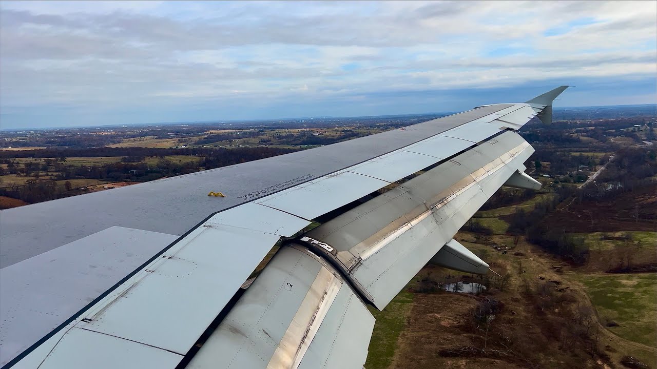 [4K] – Near Runway Excursion – XNA Landing – American – Airbus A320-200 ...