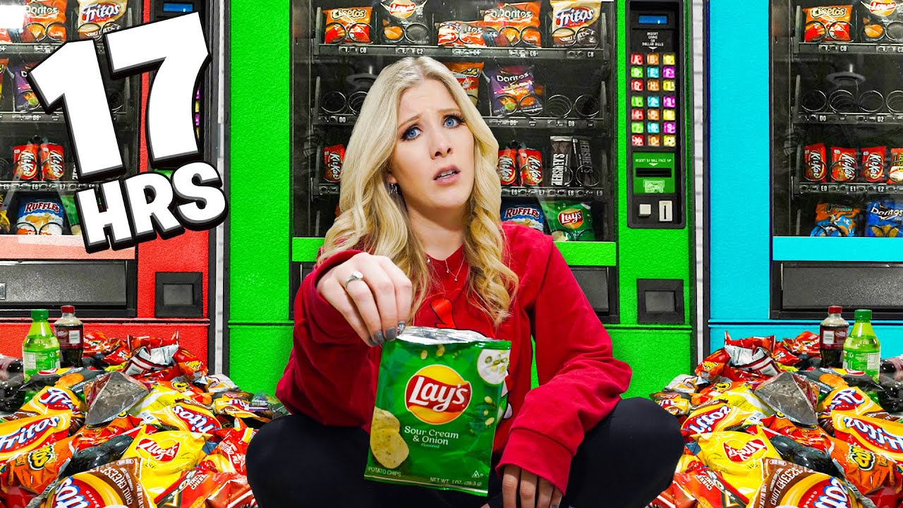 Eating Only VENDING MACHINE Food for 24 Hours! - Challenge - YouTube