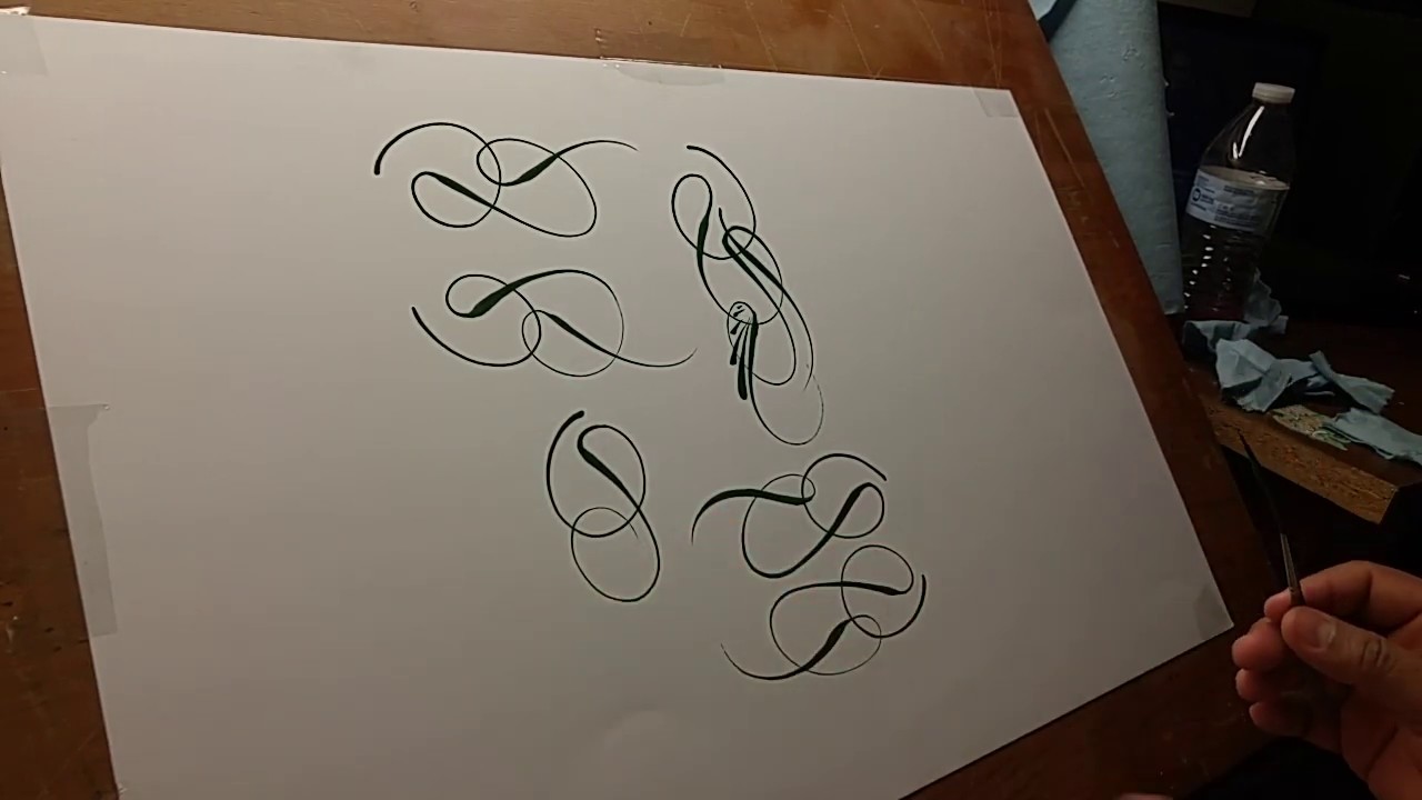 How to Pinstripe: Scroll Pinstriping Basics Pt2 - YouTube