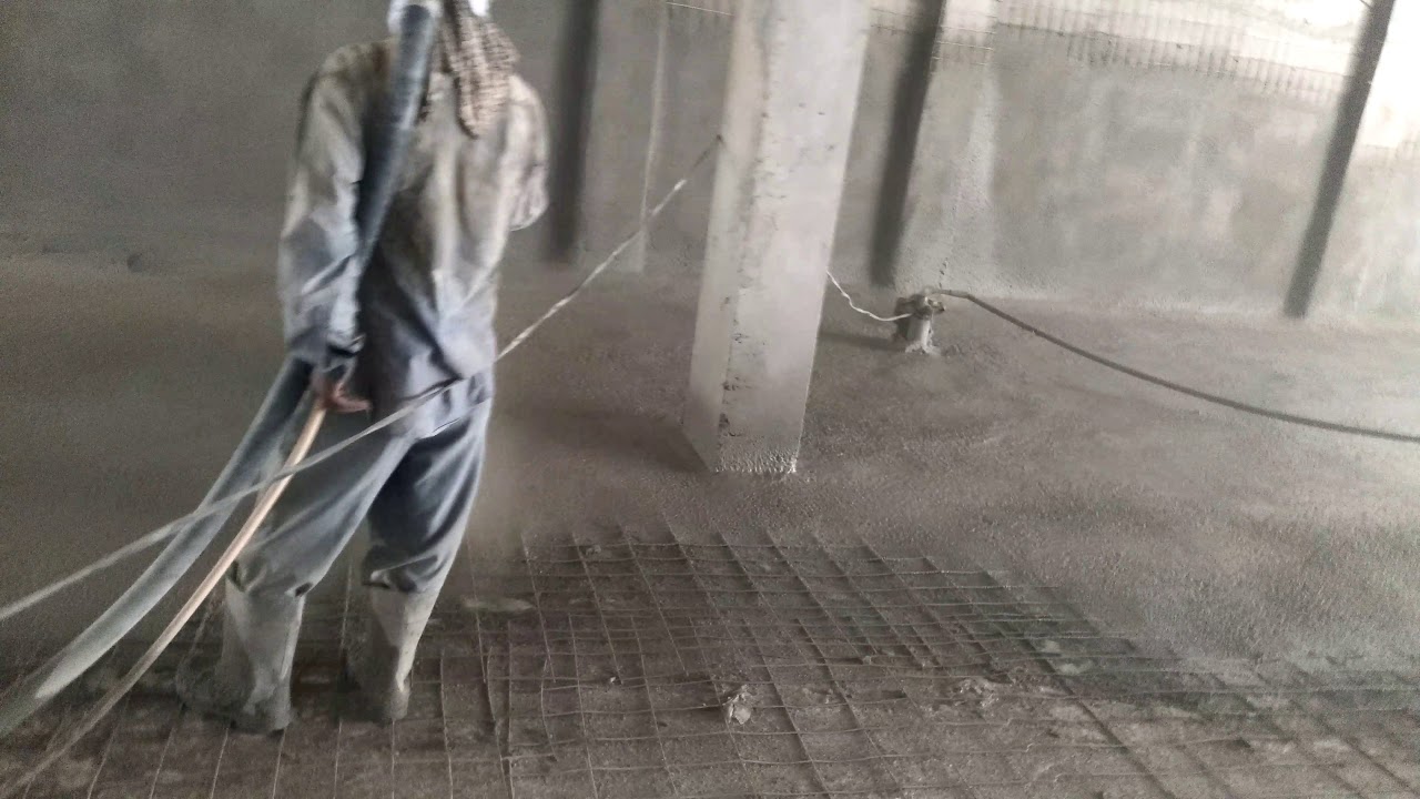 Guniting work ( waterproofing work ) - YouTube