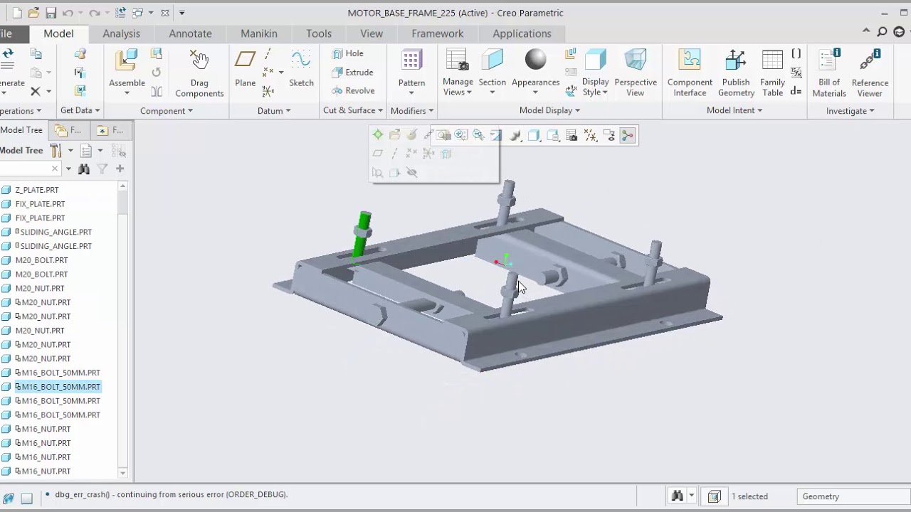 USE OF ADJUSTABLE MOTOR BASE FRAME (CREO) - YouTube