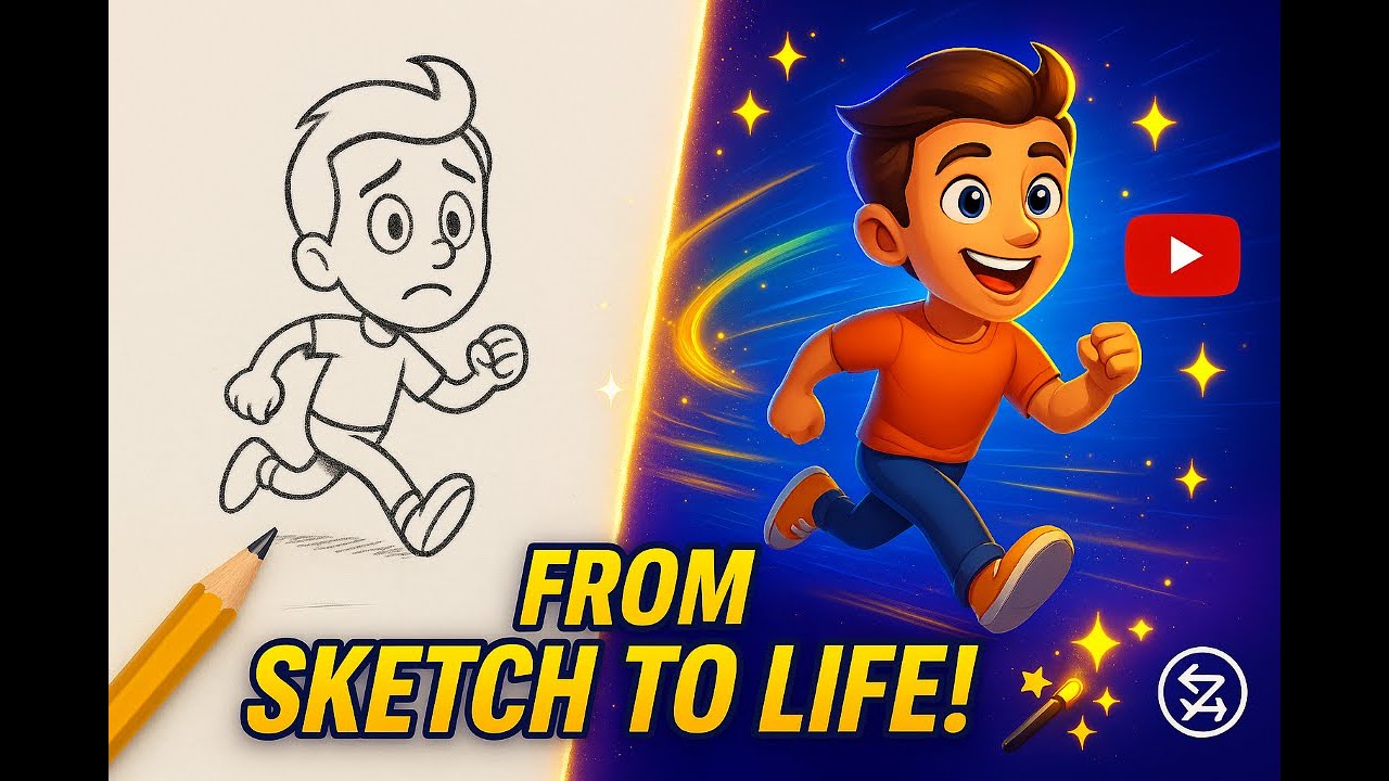 Convert hand drawn image to digital ! From sketch to life - YouTube