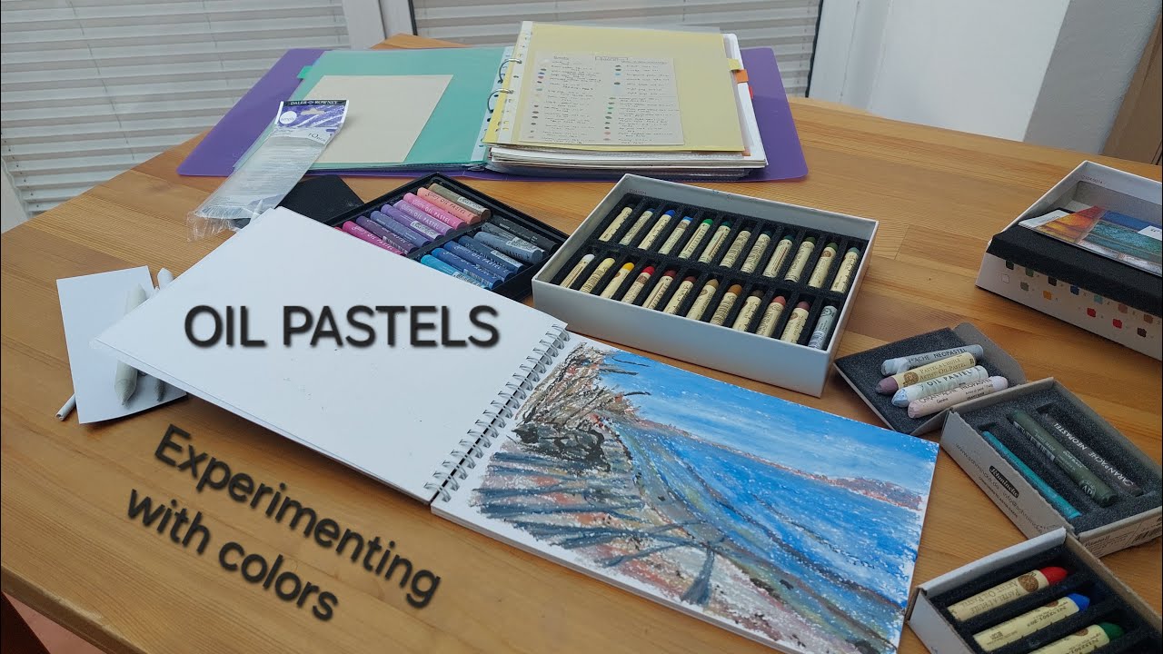 A landscape in oil pastels – layering & playing with colors - YouTube
