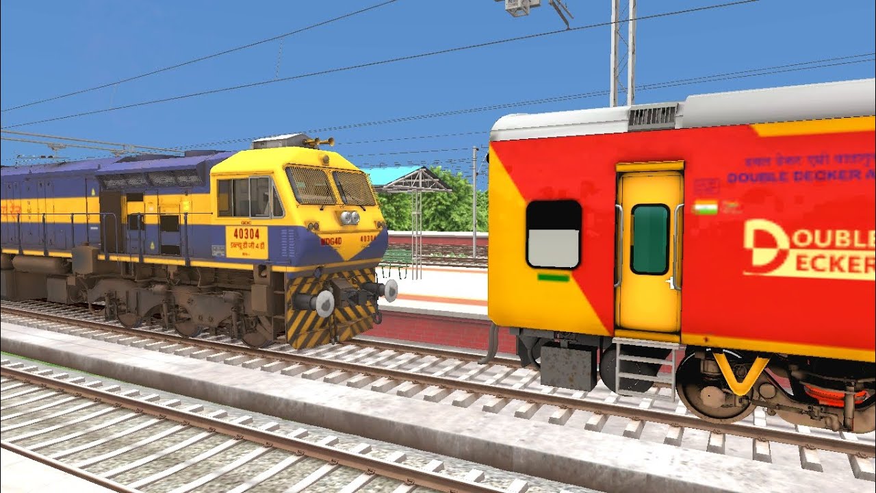 WDP4D DIESEL ENGINE COUPLING WITH DOUBLING DECKER COACH AT NORTHERN ...