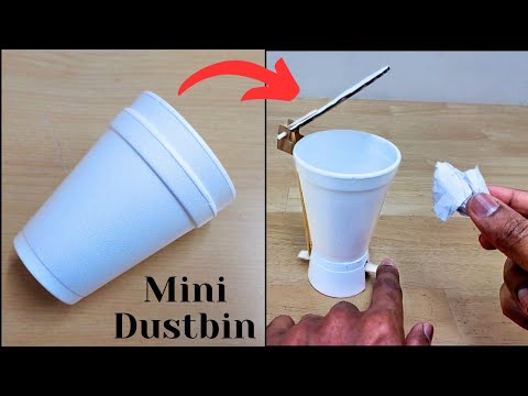 Best mini dustin made from paper cup , how to make desk organiser, how ...
