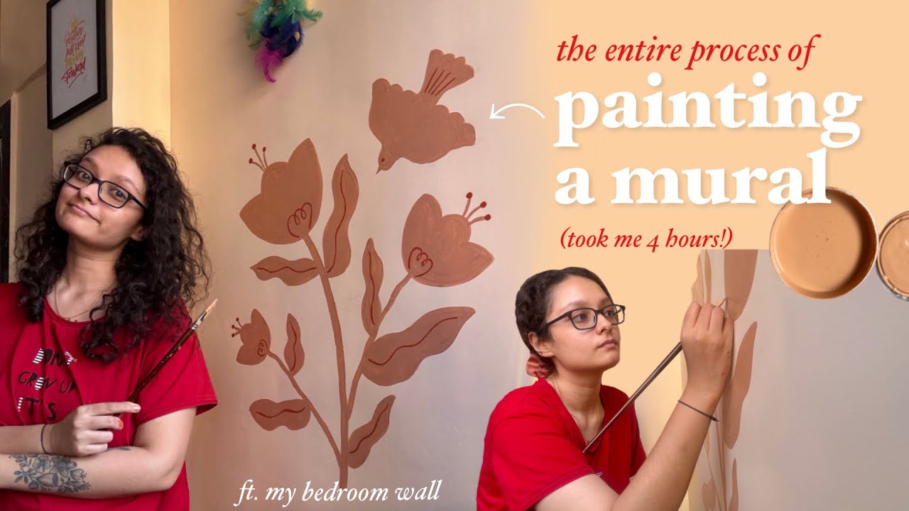 how i painted my first mural at home! - YouTube
