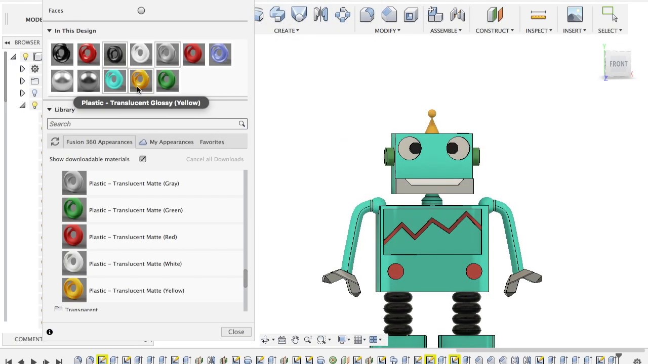 Autodesk Fusion 360: 3D-Modeling a Robot Time-lapse| CAD| - YouTube