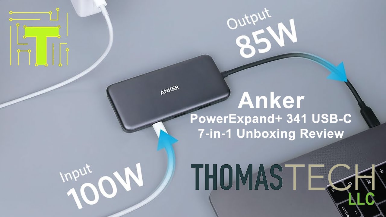 Anker PowerExpand+ USB C Hub 341 7 in 1 100W Power Delivery (85W ...