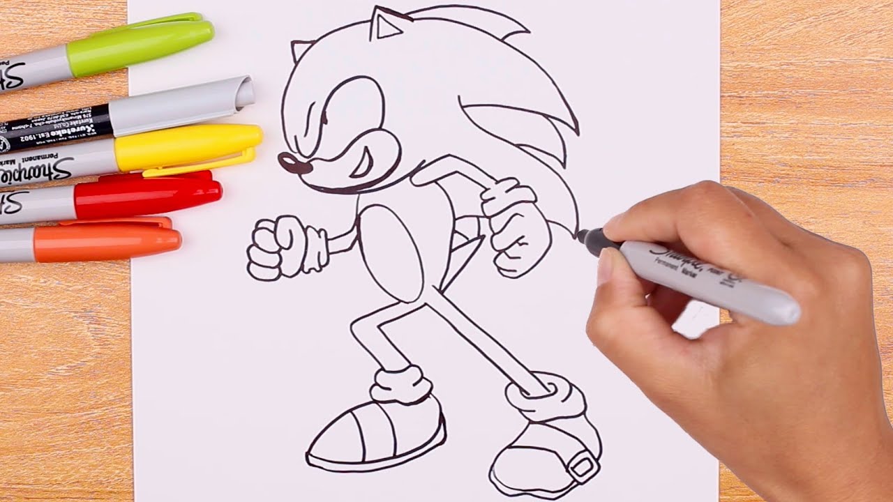 How to Draw and SONIC The Hedgehog Running / step by step - YouTube