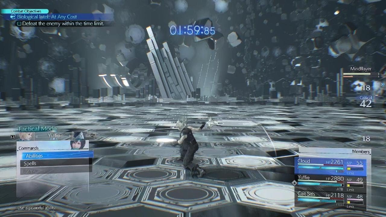 FINAL FANTASY VII REBIRTH combat simulator biological intel at any cost ...