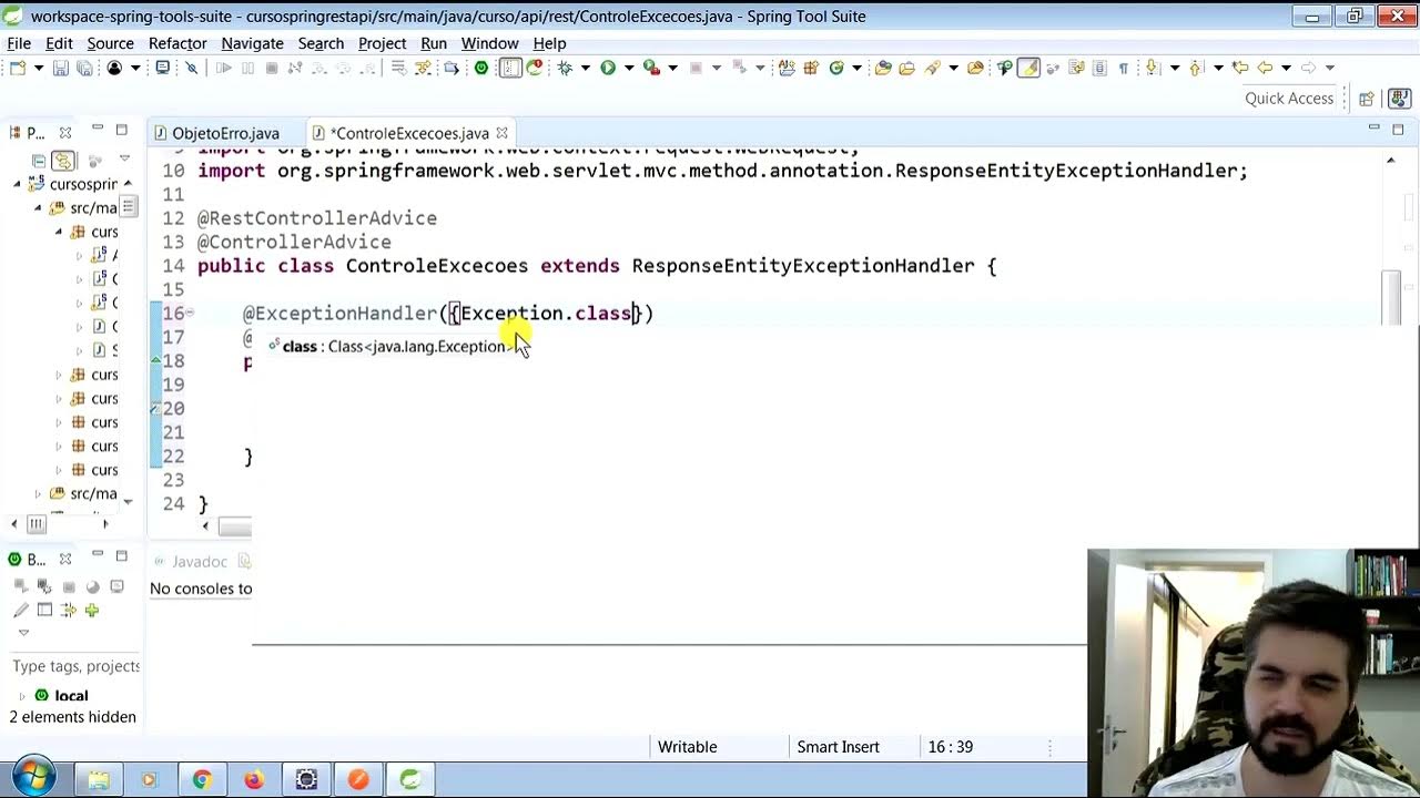 Controle de erros da API com @ControllerAdvice @RestControllerAdvice e @ExceptionHandler - YouTube
