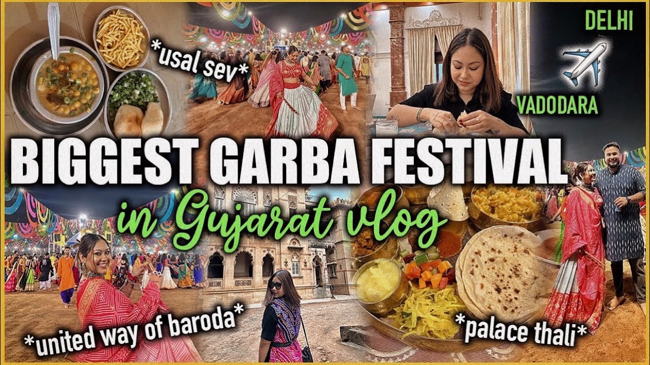 We Went To The Biggest GARBA FESTIVAL In Gujarat! Sev Usal, Uway Garba ...