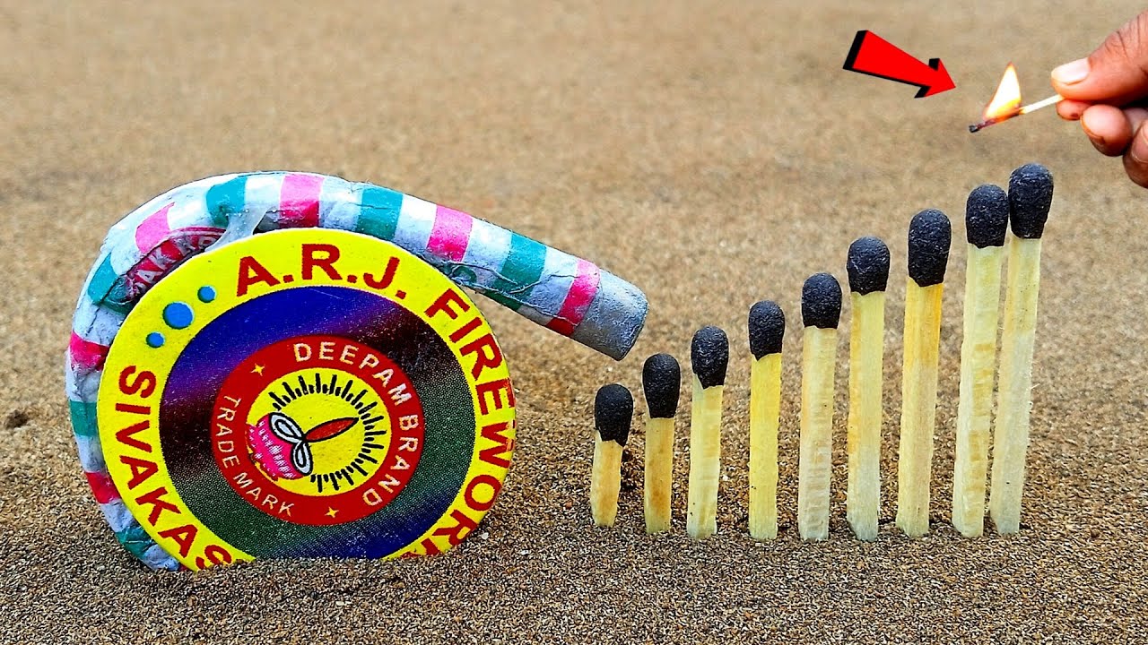 Matchstick Chain Vs Diwali Small Ground Chakkar Amazing Experiment 😬 ...